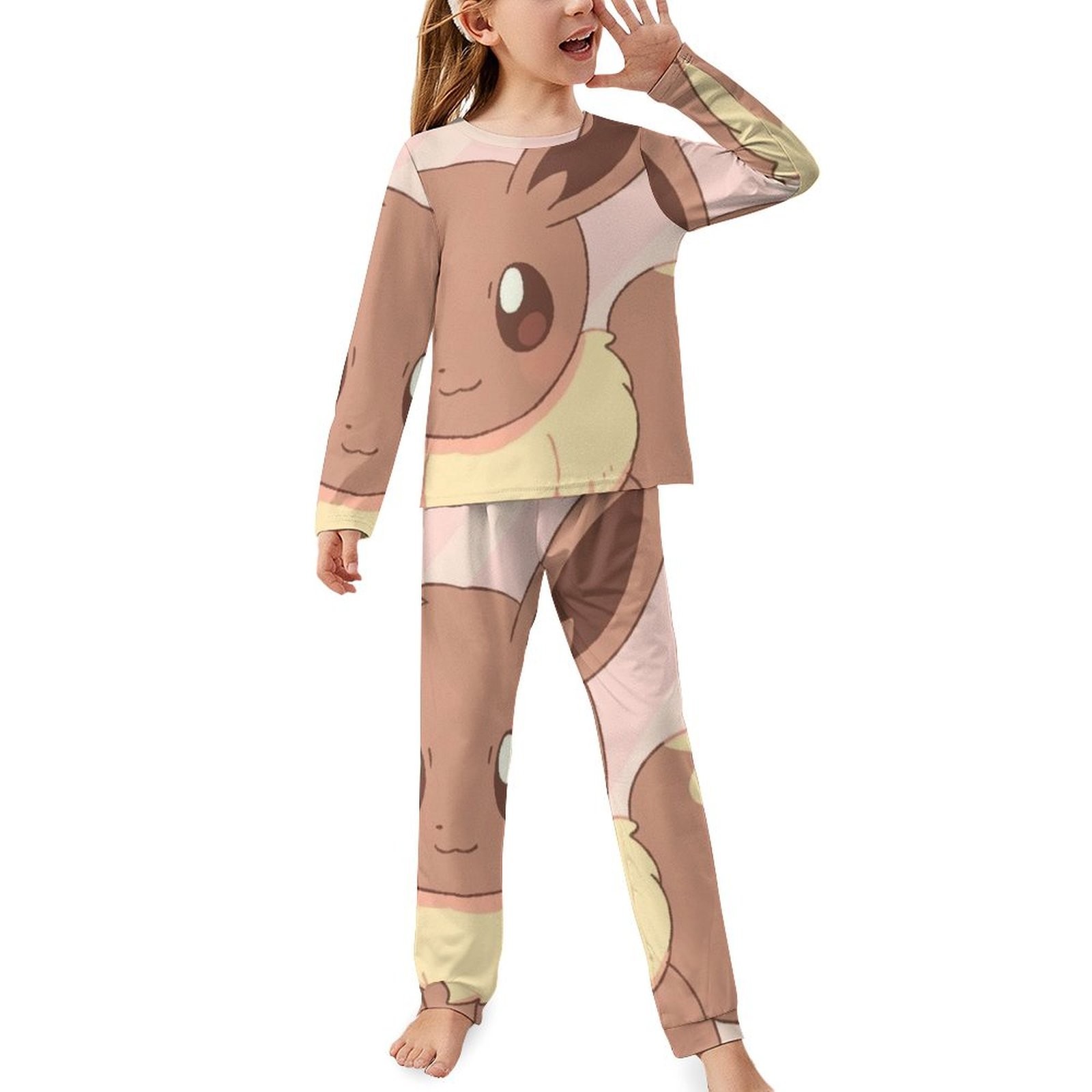 Eevee Evolutions Child Pajamas Set for Boys Girls 6 Sizes, Long Sleeve ...