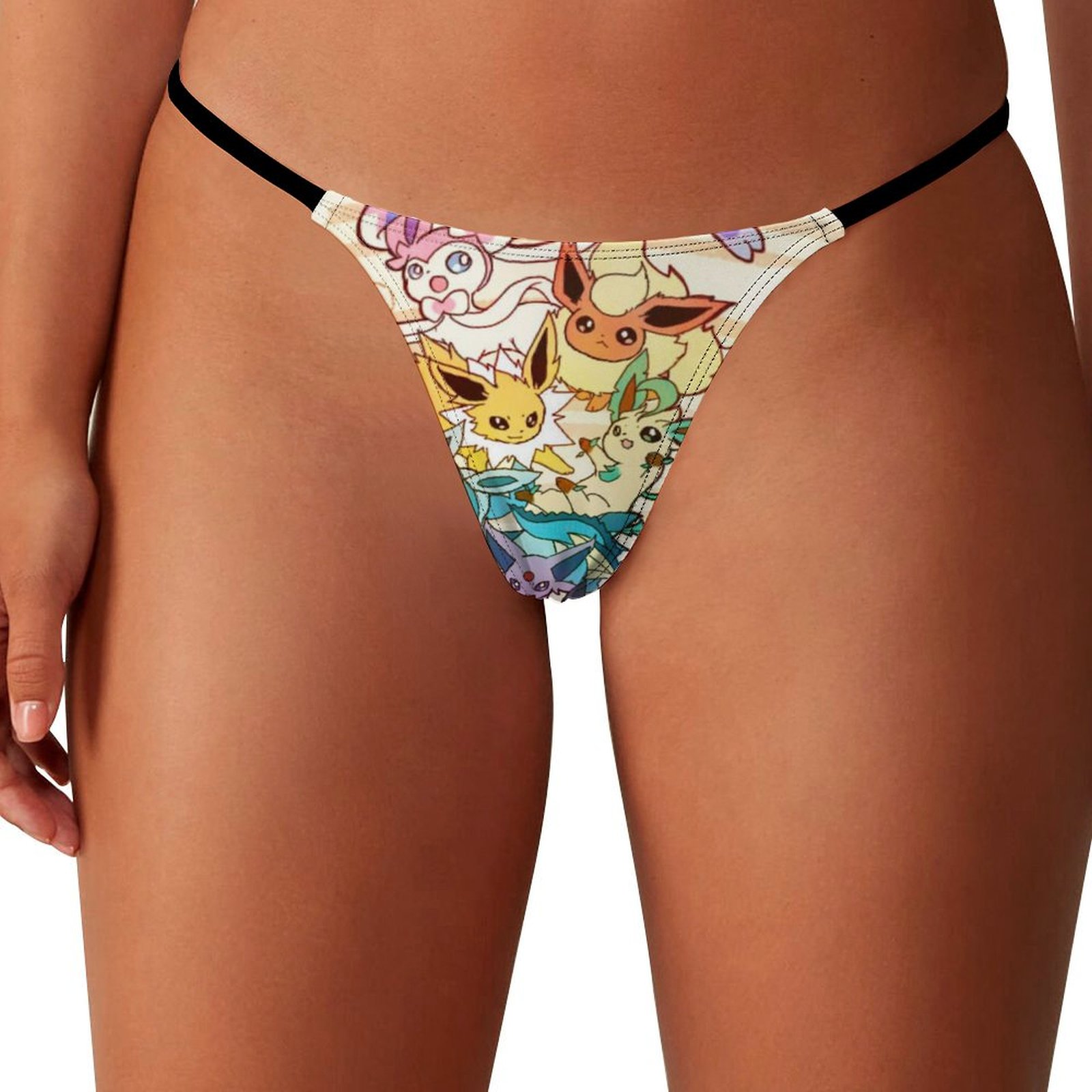 Eevee Evolutions Women's Thong Underwear，Adjustable Panties Low Rise Sexy Lingerie for Women, T ...