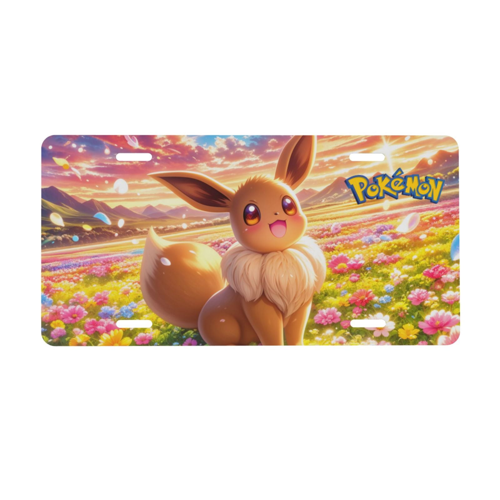 Eevee License Plate, Car Front License Plates With 4 Holes, Metal Car ...