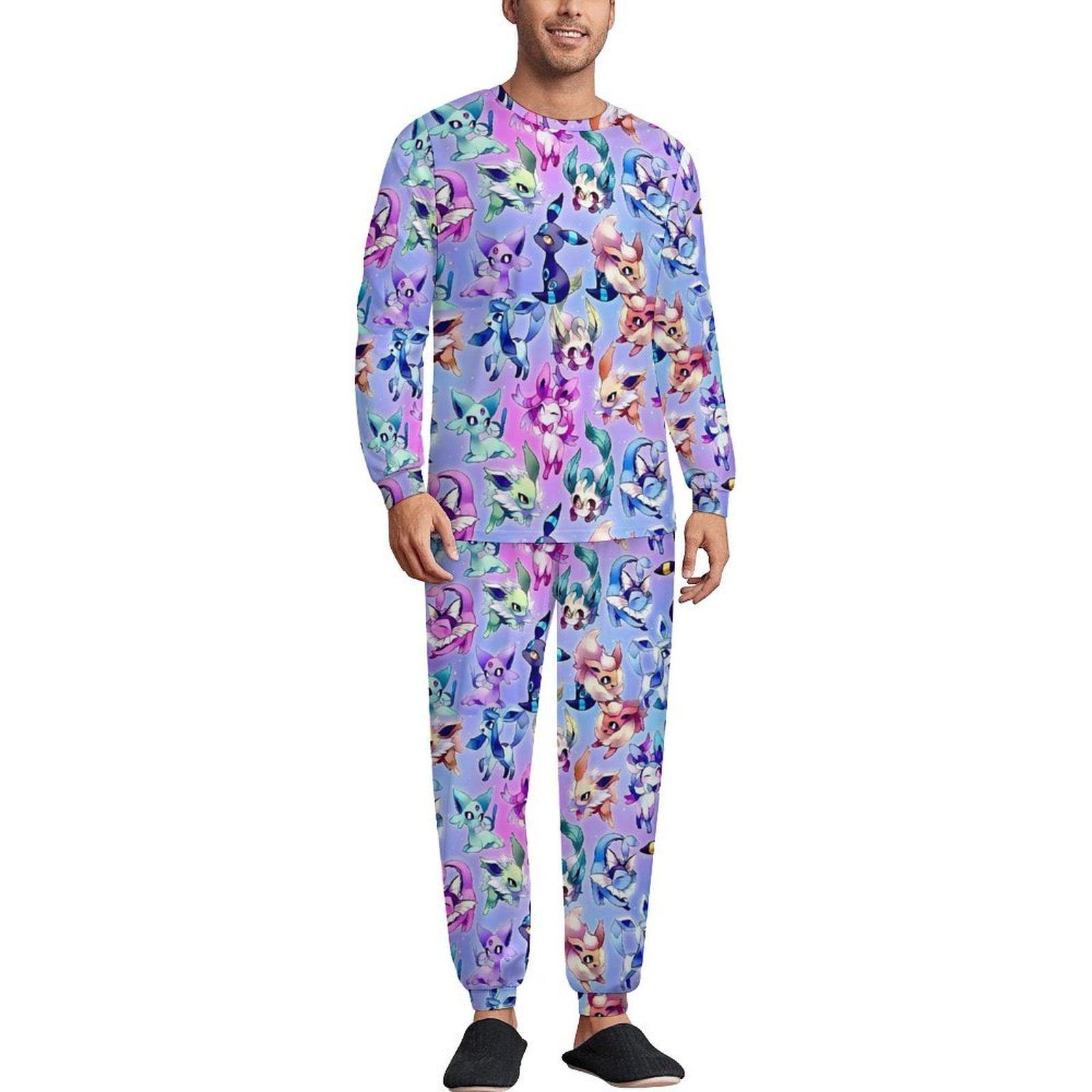 Eevee Mens Pajamas Set Long Sleeve Sleepwear Nightwear Pjs Lounge ...