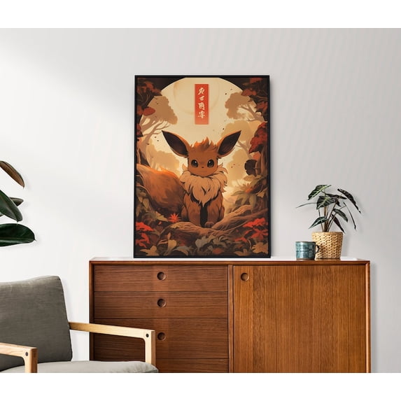 Eevee, Pokemon, Japanese Tapestry Style, Anime Poster, Printable Wall ...