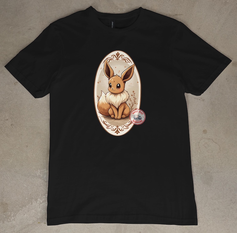 Eevee Shirt Cute Pokemon Tee for Fans, Soft Cotton Graphic T-shirt ...