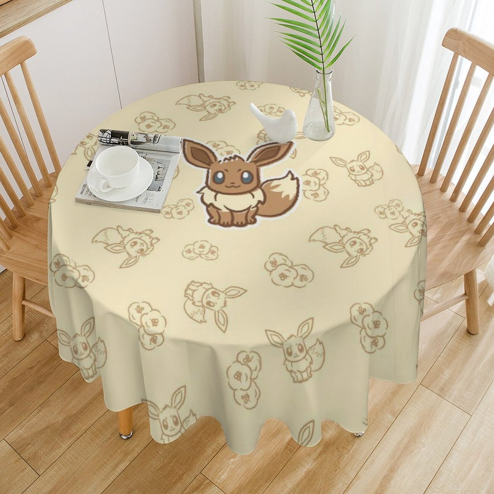 Eevee Tablecloth Anime for Dining Table Picnic Gift 36x36in Eevee Merch ...