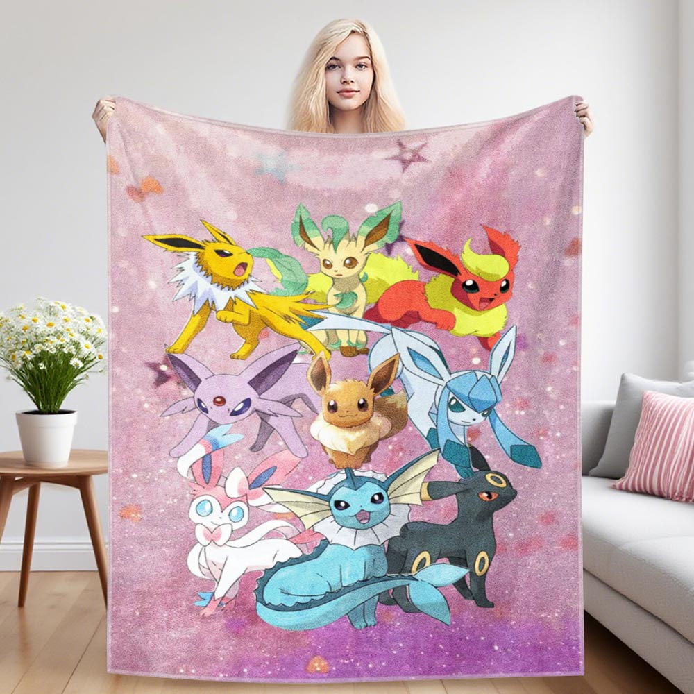 Eevee Throw Blankets Girls Gift Birthday Christmas 60"X80" in Present ...