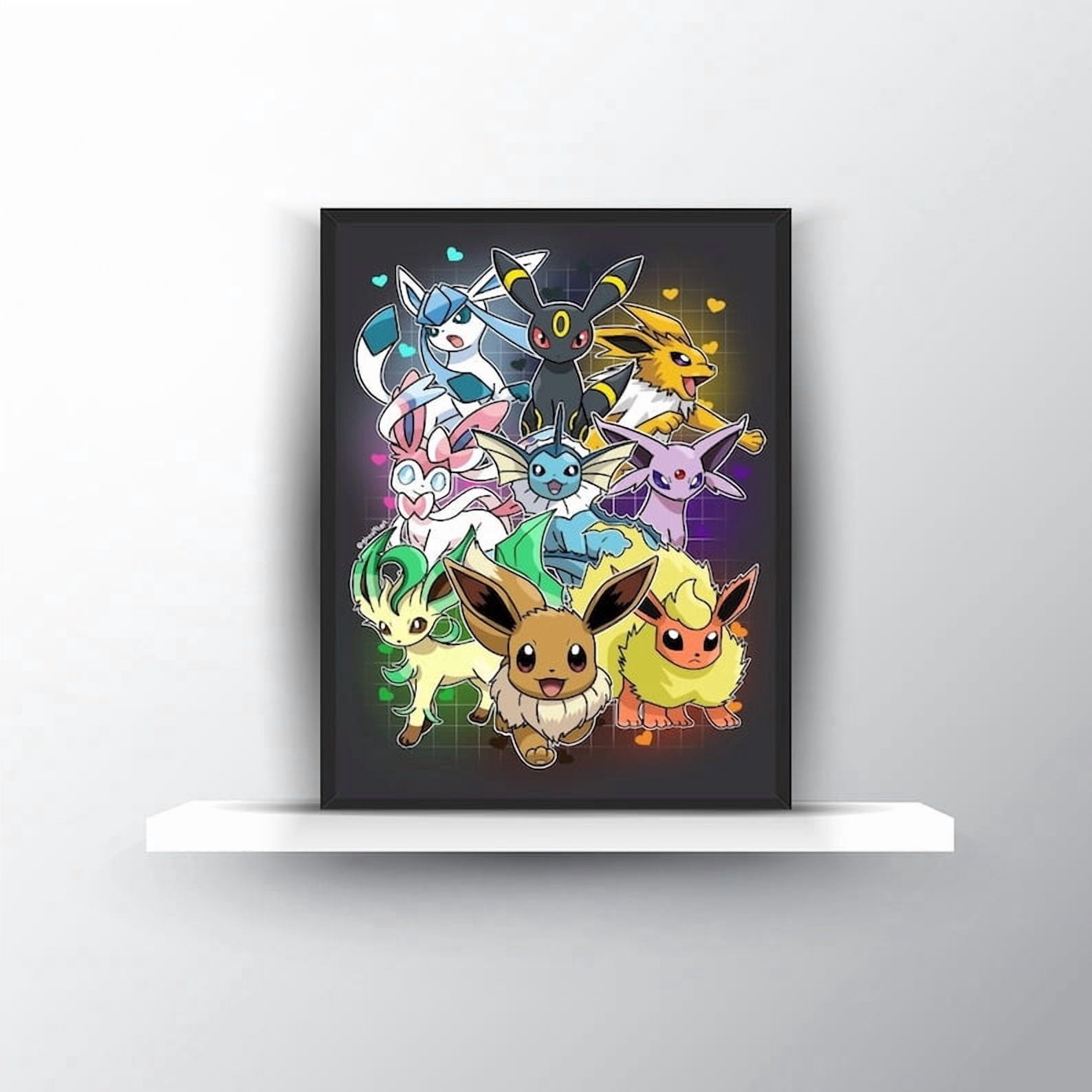 Eeveelutions Poster Pokemon Evolution Anime Wall Art Gaming Decor 24x36 ...