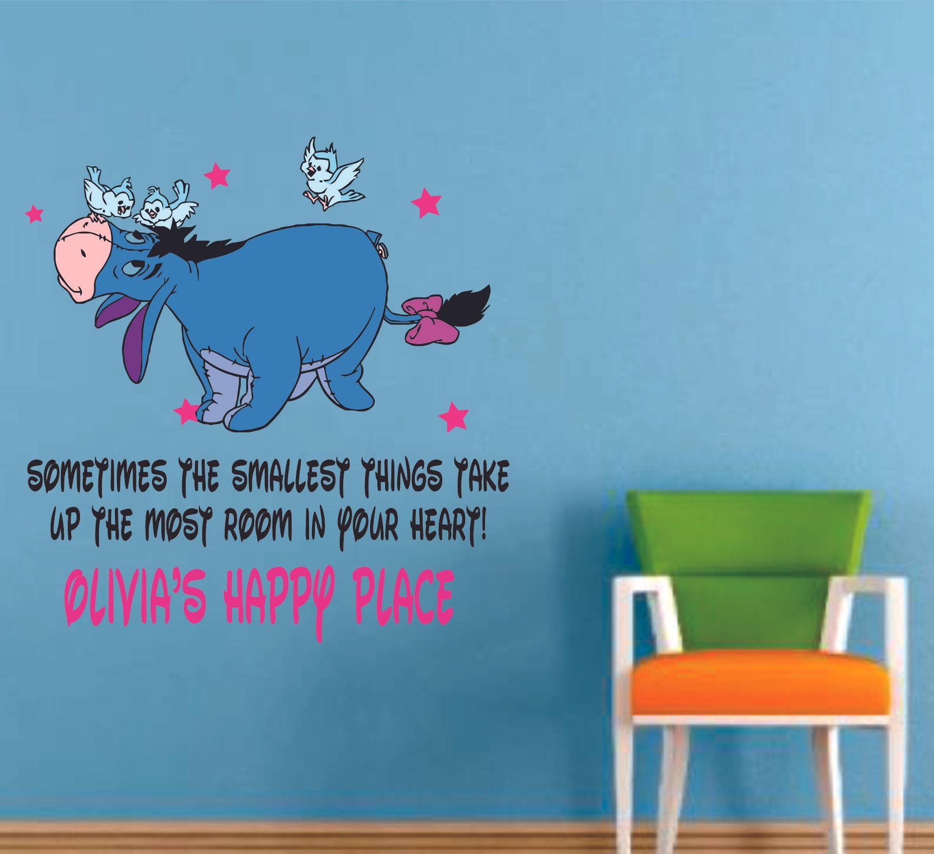 Eeyore And Cute Little Birds Quotes Customized Wall Decal - Custom ...
