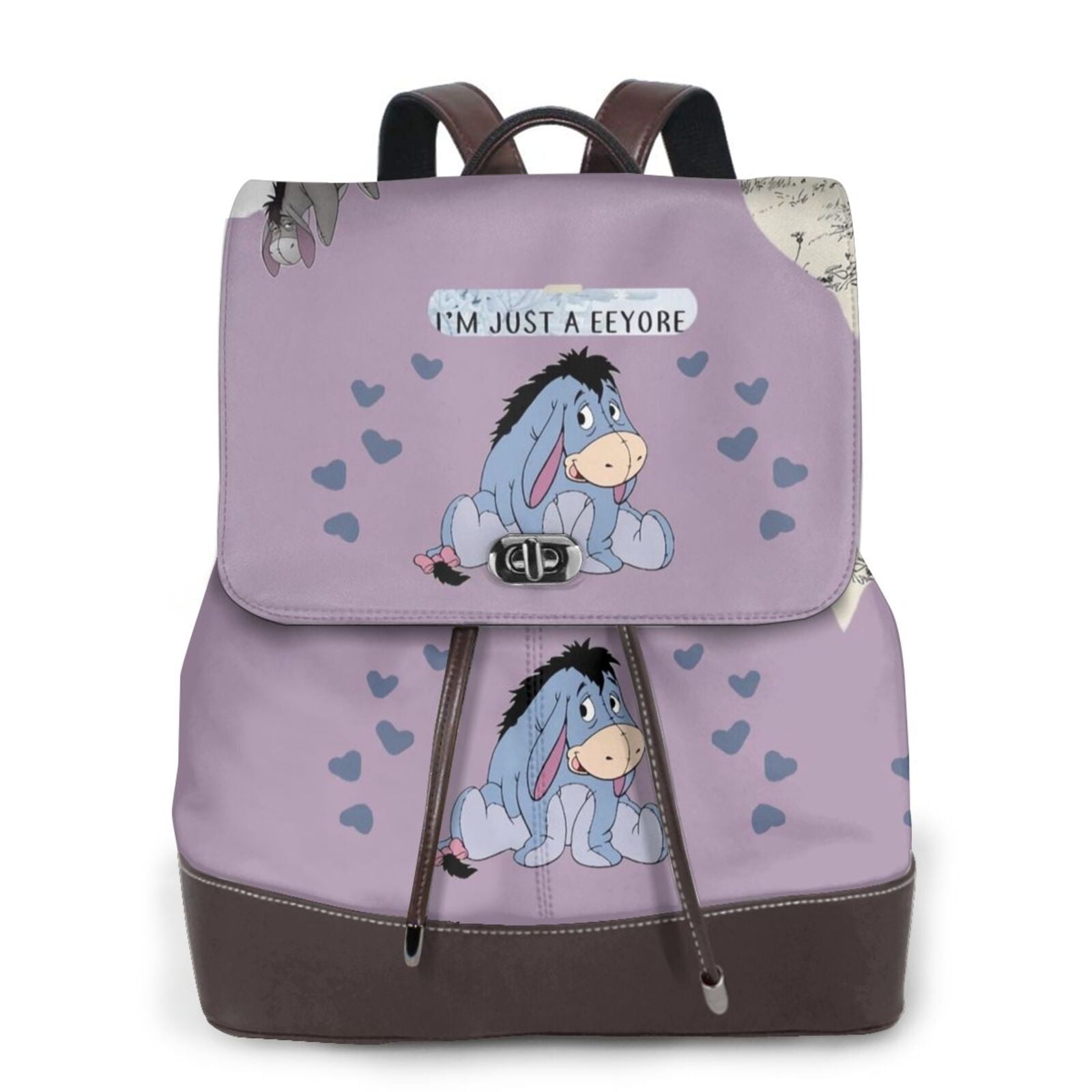 Eeyore Backpack Purse For Women Men Trendy Satchel Bookbag Leather ...