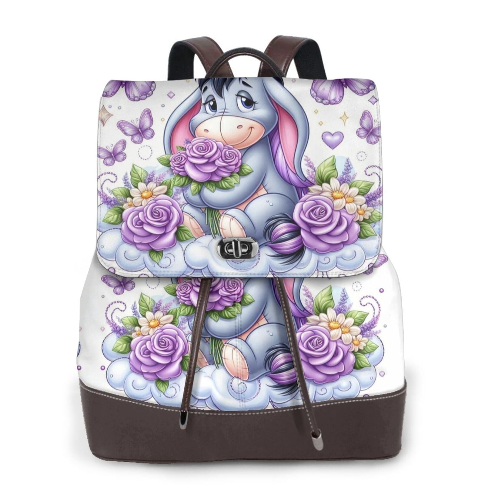 Eeyore Backpack Purse For Women Men Trendy Satchel Bookbag Leather ...