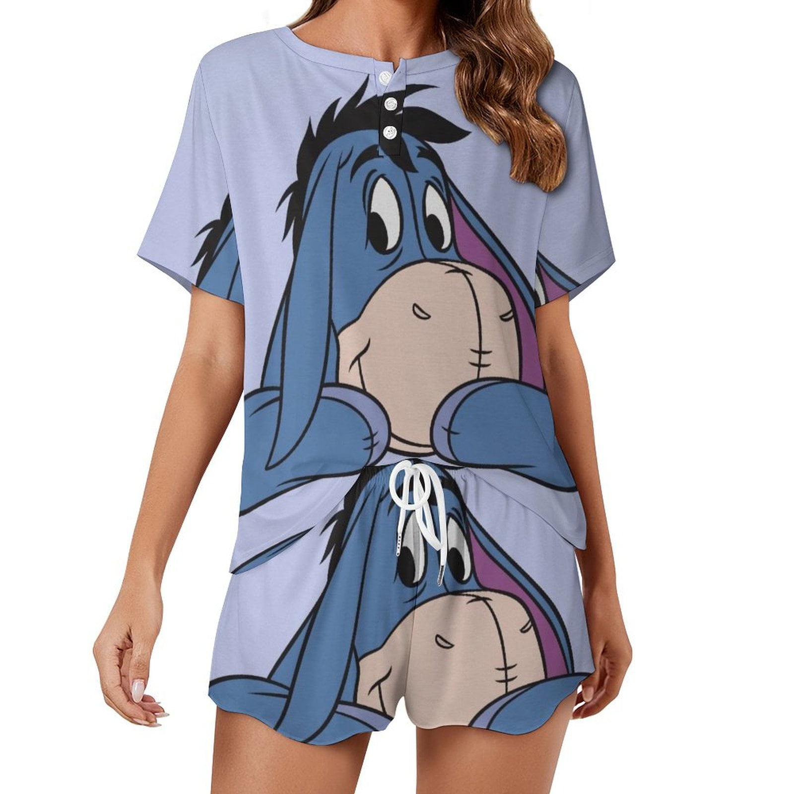 Eeyore Home Suit 2 Pack Pajamas Short Sleeve Top Shorts Sets Comfy Pjs ...