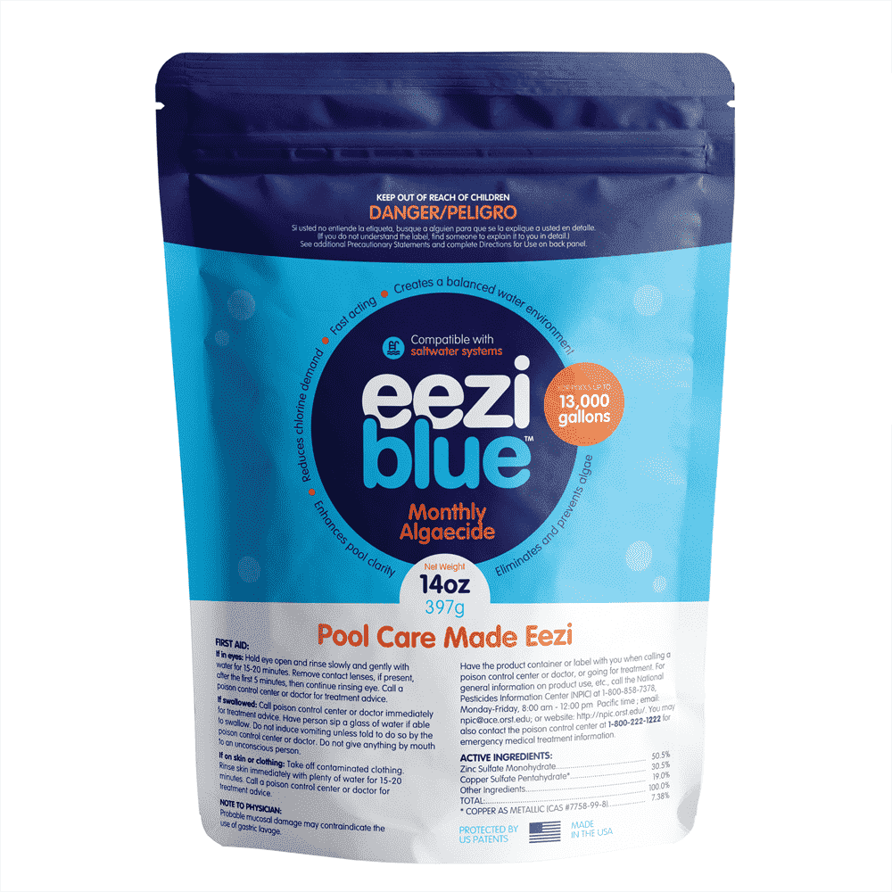 Eeziblue Monthly Pool Algaecide, Pool Booster for All Algae, 14 oz ...