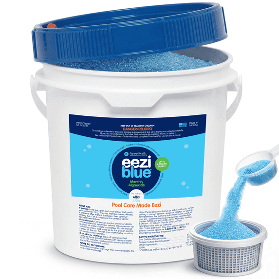 Eeziblue Pool Algaecide, 6 lbs Bucket, All Algae Types, Saltwater ...