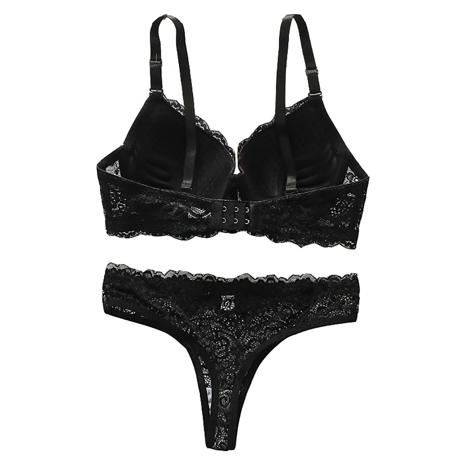 Efalow Running Sports Bra Women Bra And Panty Set Sexy Solid Color ...