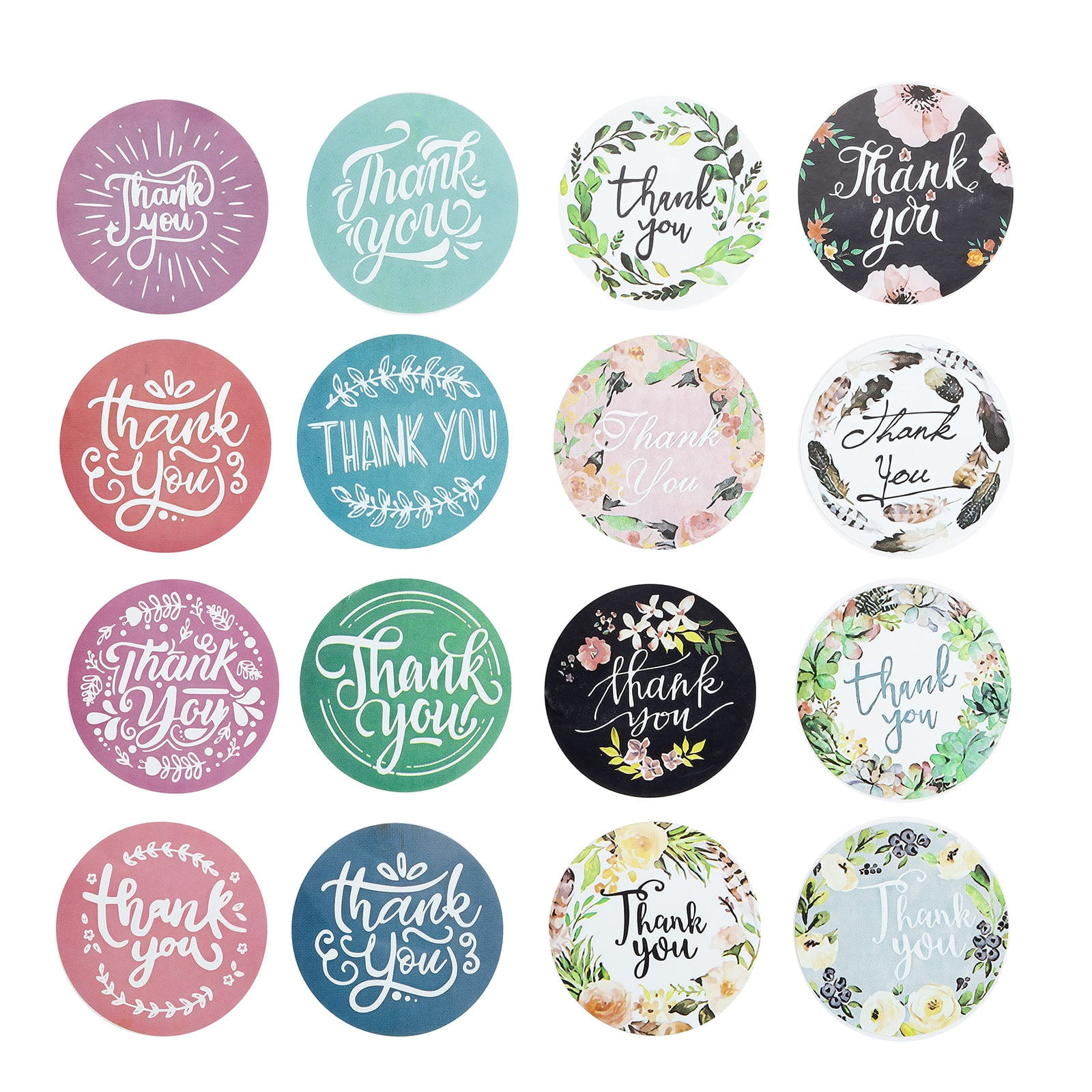 eFavormart 1000 PCS Round Thank You Sticker Rolls, 1.5 Inch, Assorted ...