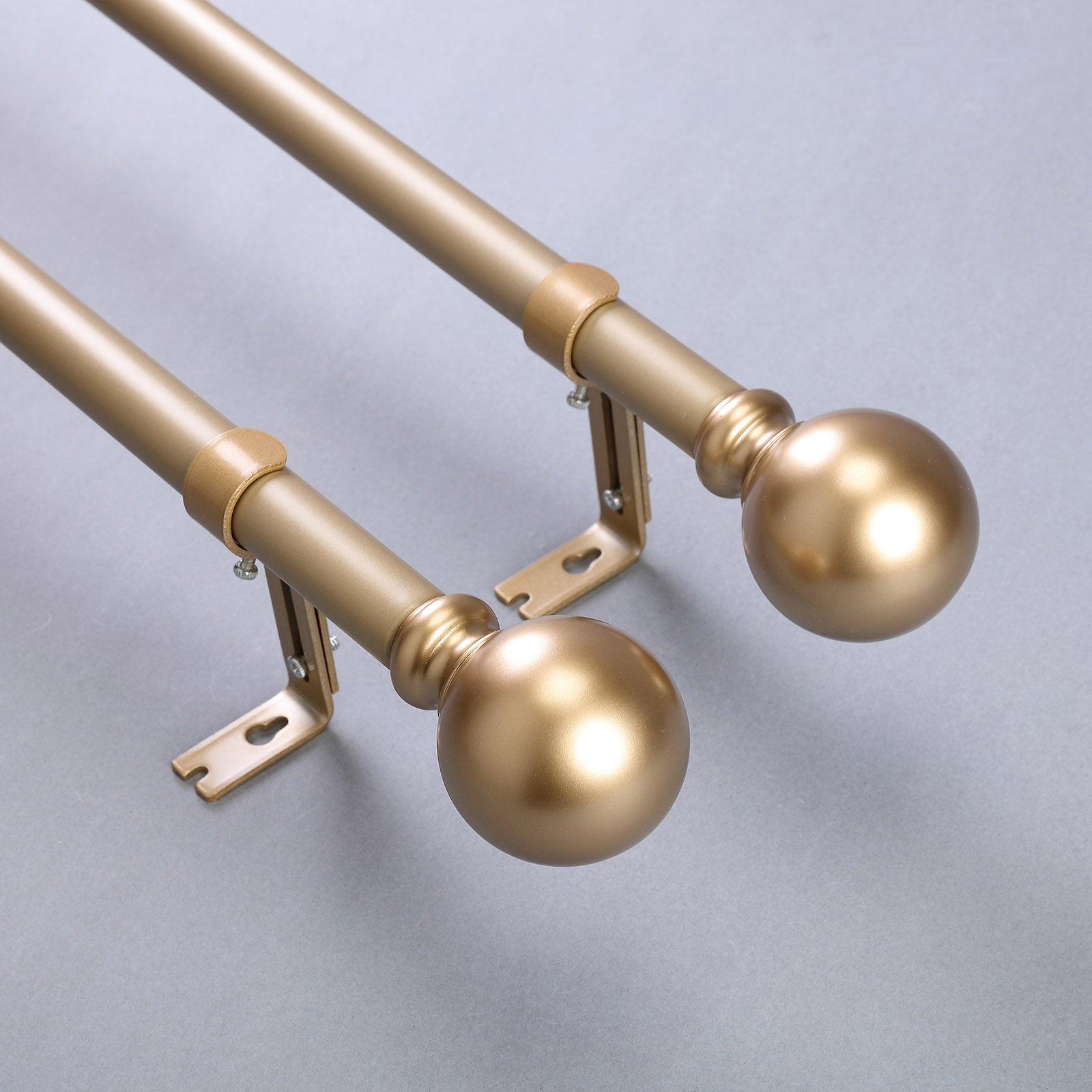 "Efavormart Gold Curtain Rod Set, 42""-126"" Adjustable with Round Ball ...