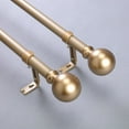 "Efavormart Gold Curtain Rod Set, 42""-126"" Adjustable with Round Ball ...