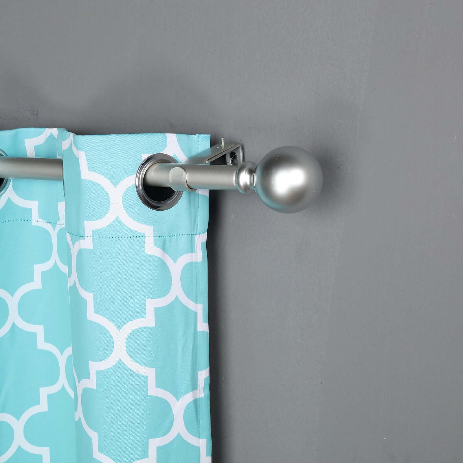 "Efavormart Adjustable Silver Curtain Rod Set, 42""-126"" with Round ...