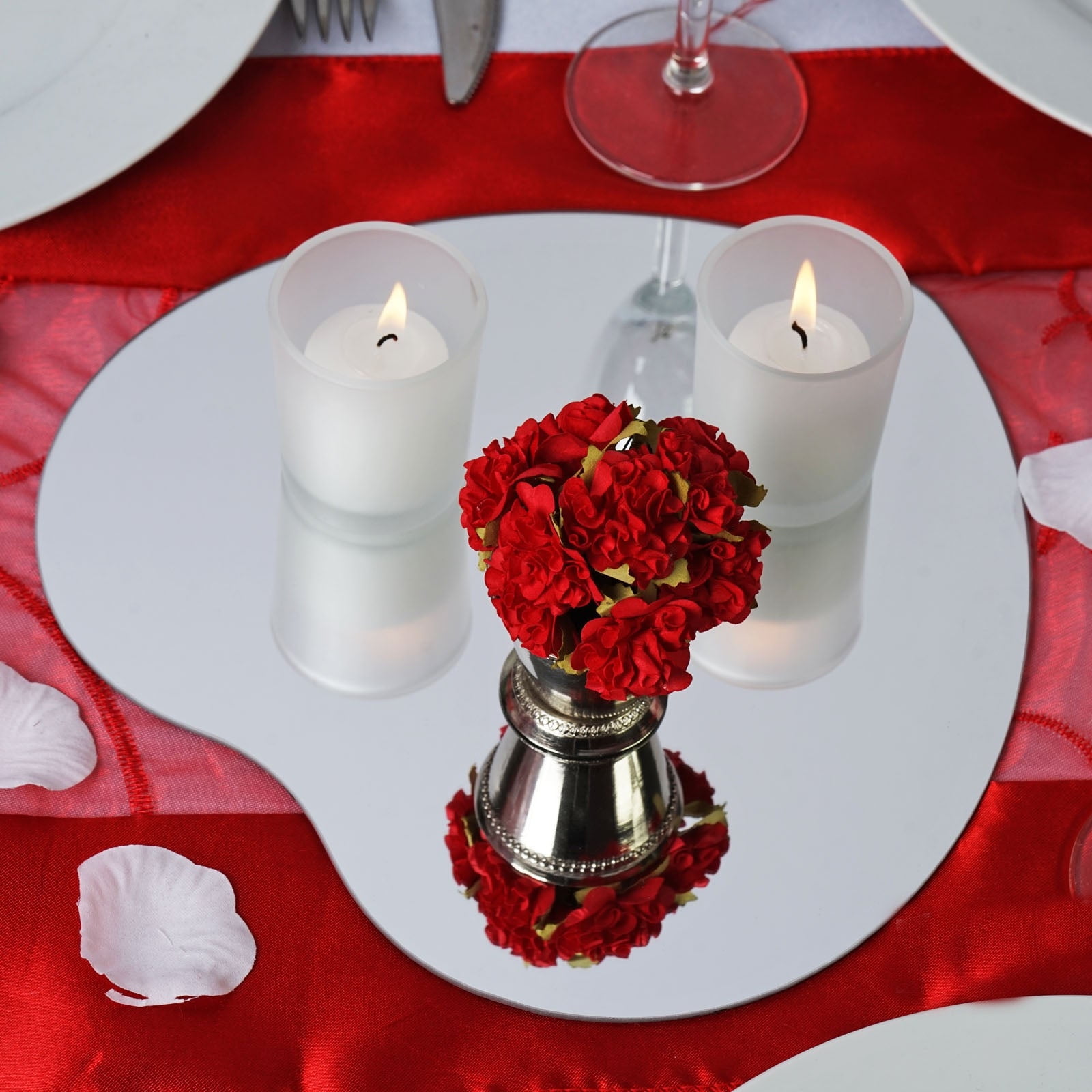 Efavormart 10" Heart Glass Mirror Wedding Party Table Decorations ...