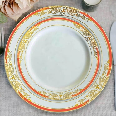 BalsaCircle 10 Round 8" Transparent Blush Glossy Disposable Salad ...