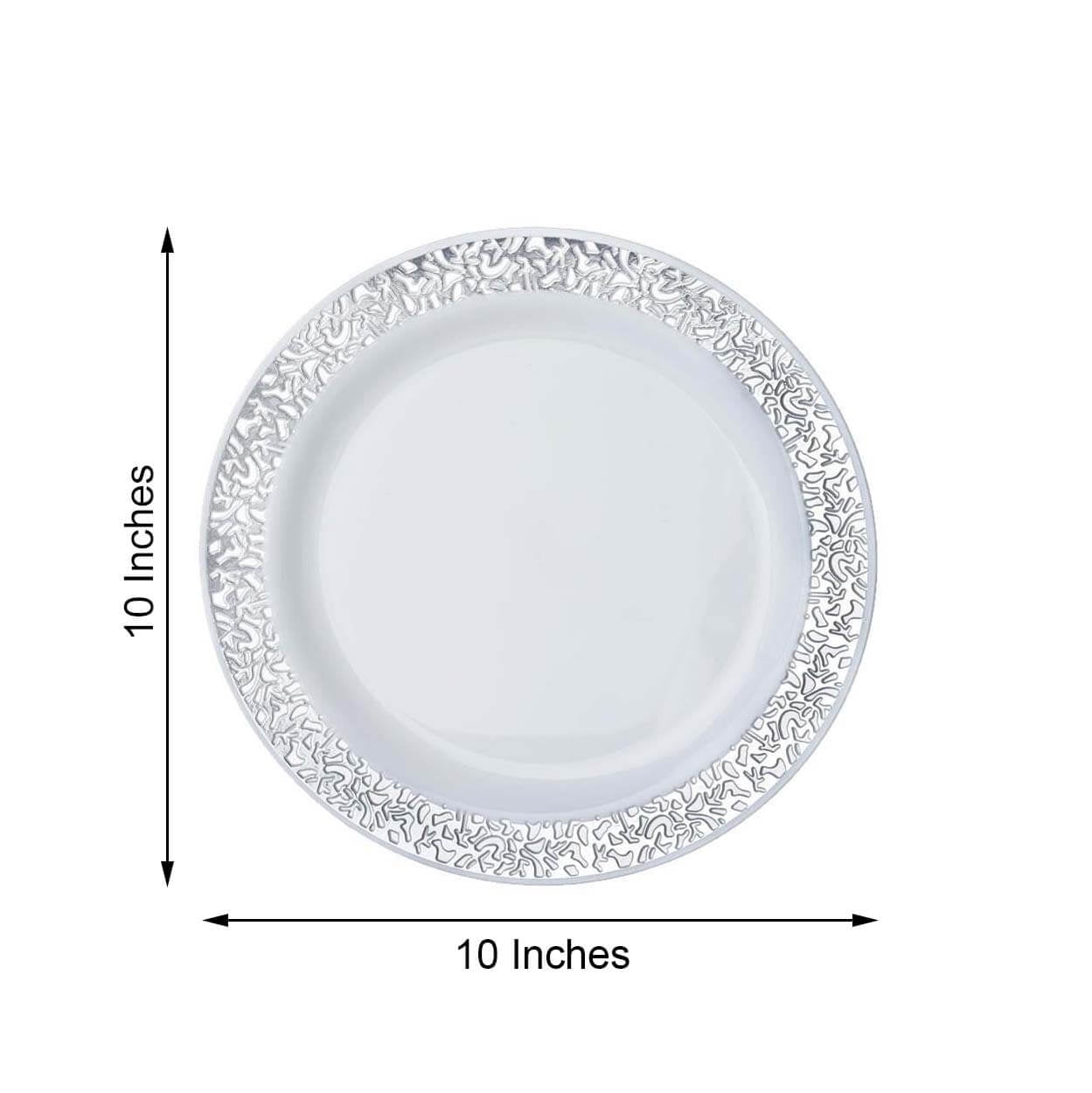 Efavormart 10 Pack - 10" White Round Disposable Plastic Dinner Plates ...