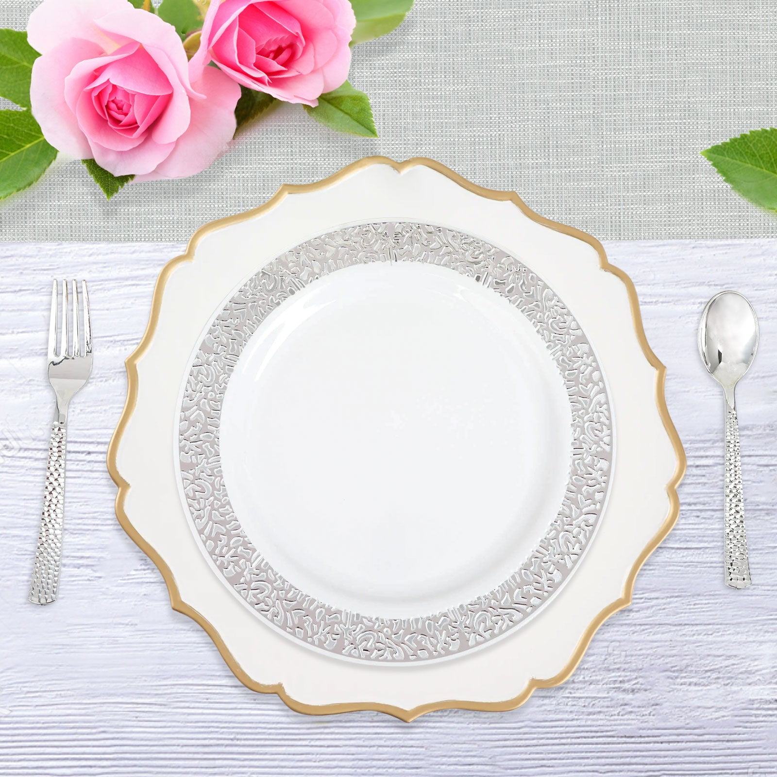 Efavormart 10 Pack - 10" White Round Disposable Plastic Dinner Plates ...