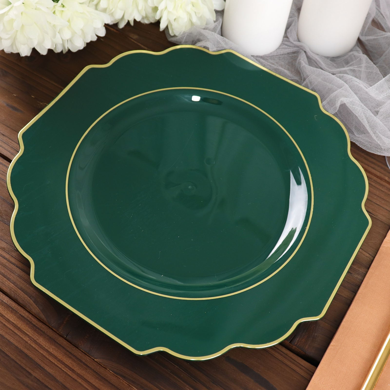 Efavormart 10 Pack | 11" Hunter Emerald Green Hard Plastic Dinner ...