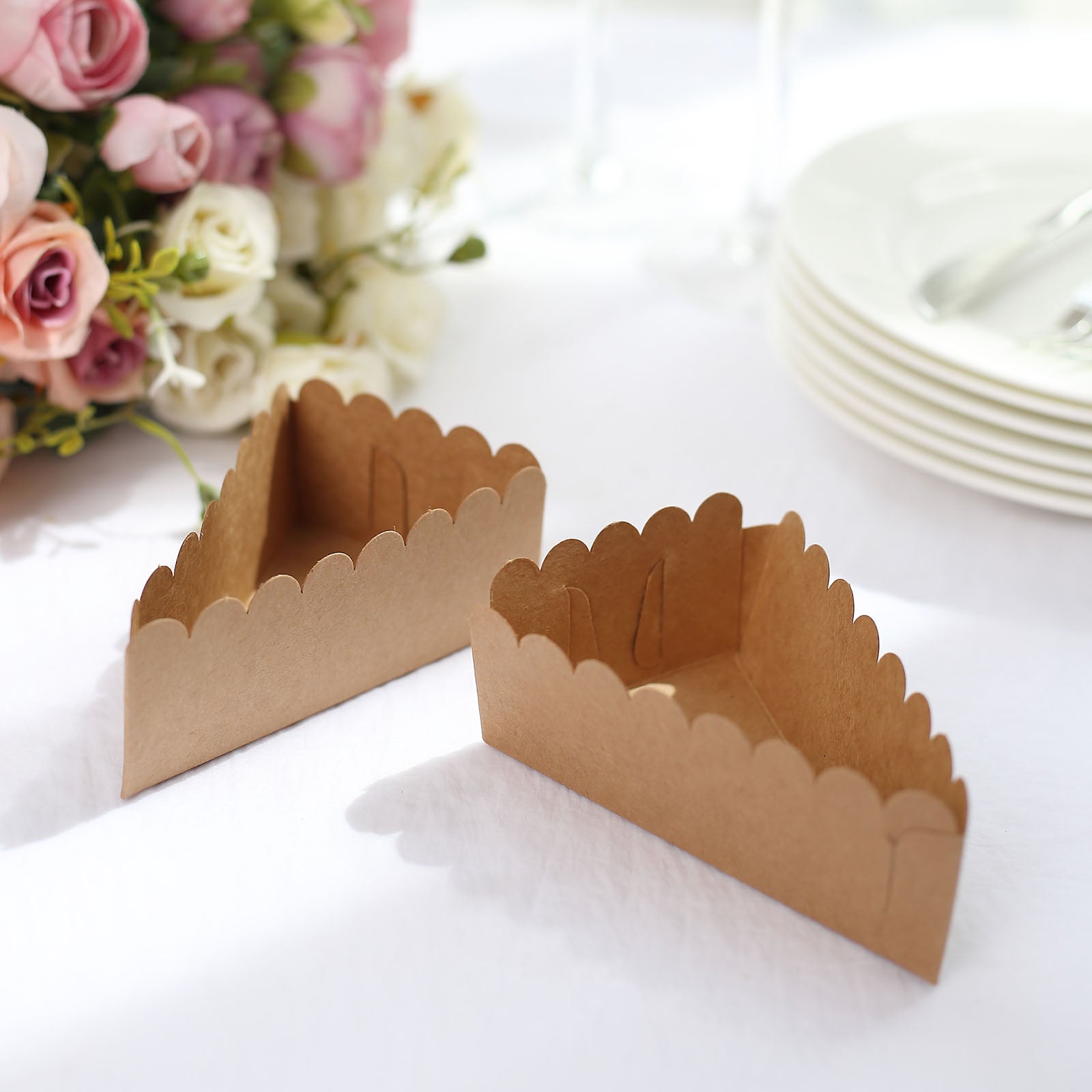 Efavormart 10 Pack | 4"X2.5" Natural Single Slice Triangular Cake Boxes ...