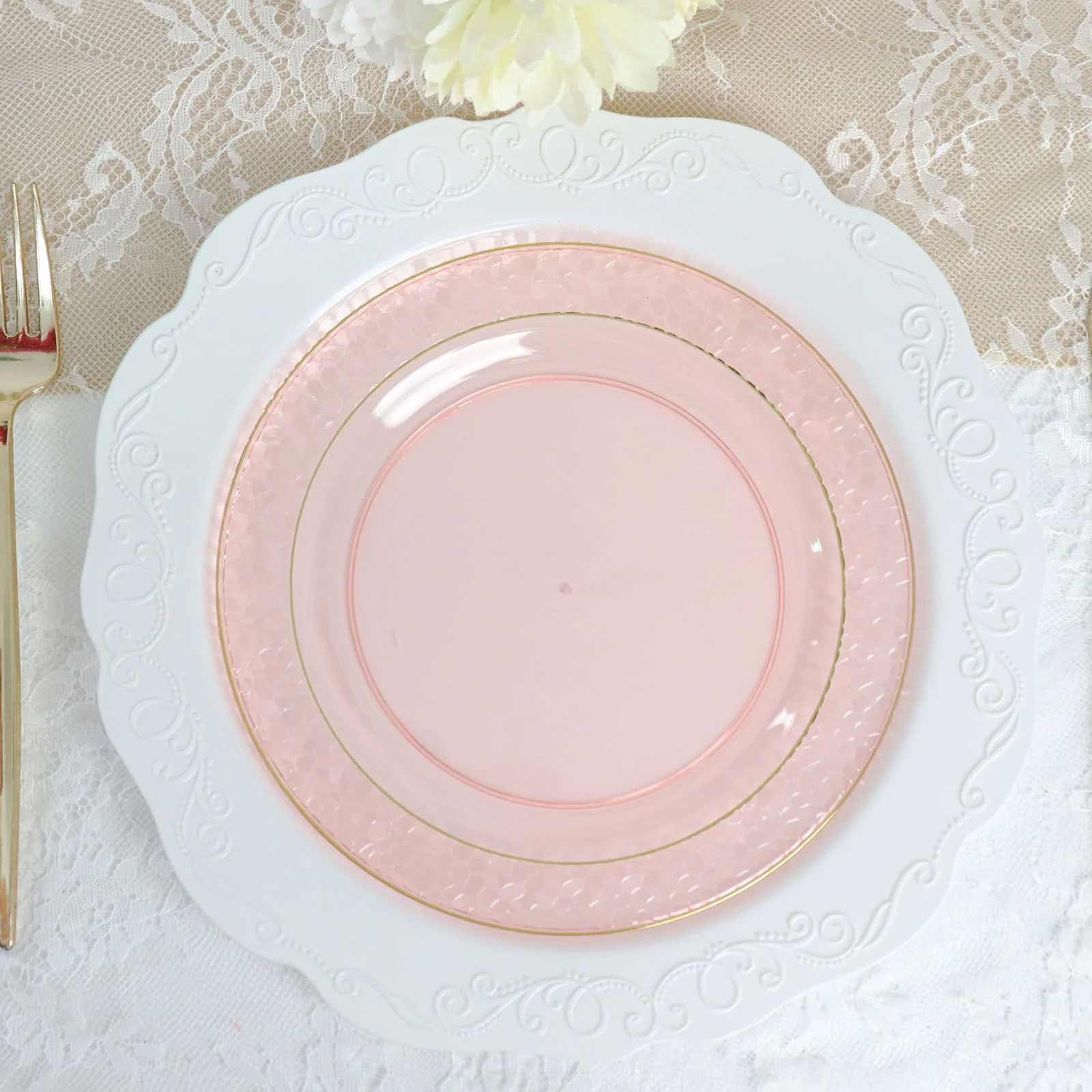 Efavormart 10 Pack | 7.5" Blush / Rose Gold Plastic Dessert Or ...