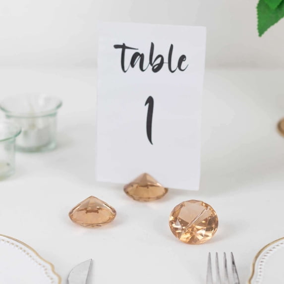Efavormart 10 Pack Amber Crystal Plastic Wedding Table Card Holder ...