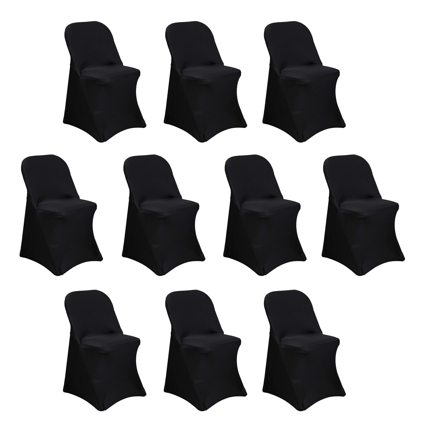 eFavormart Black Spandex Folding Chair Covers, Slip On Stretch Fit, 160 ...