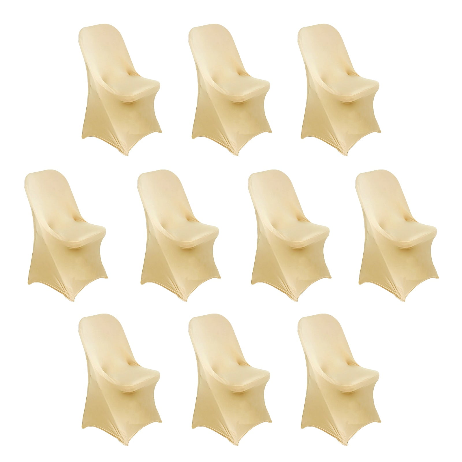 Efavormart 10 Pack Champagne Spandex Folding Slip On Chair Covers ...