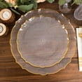 Efavormart 10 Pack Clear Sunflower Plastic Dinner Plates with Gold ...