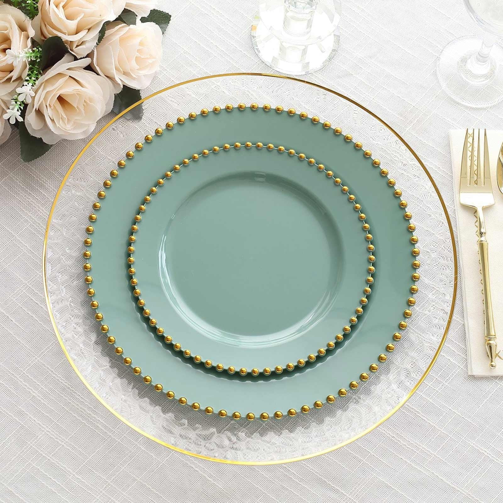 Efavormart 10 Pack Dusty Sage Green Plastic Appetizer Dessert Plates ...