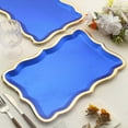 Efavormart 10 Pack | Elegant Royal Blue / Gold Rim Disposable Serving ...