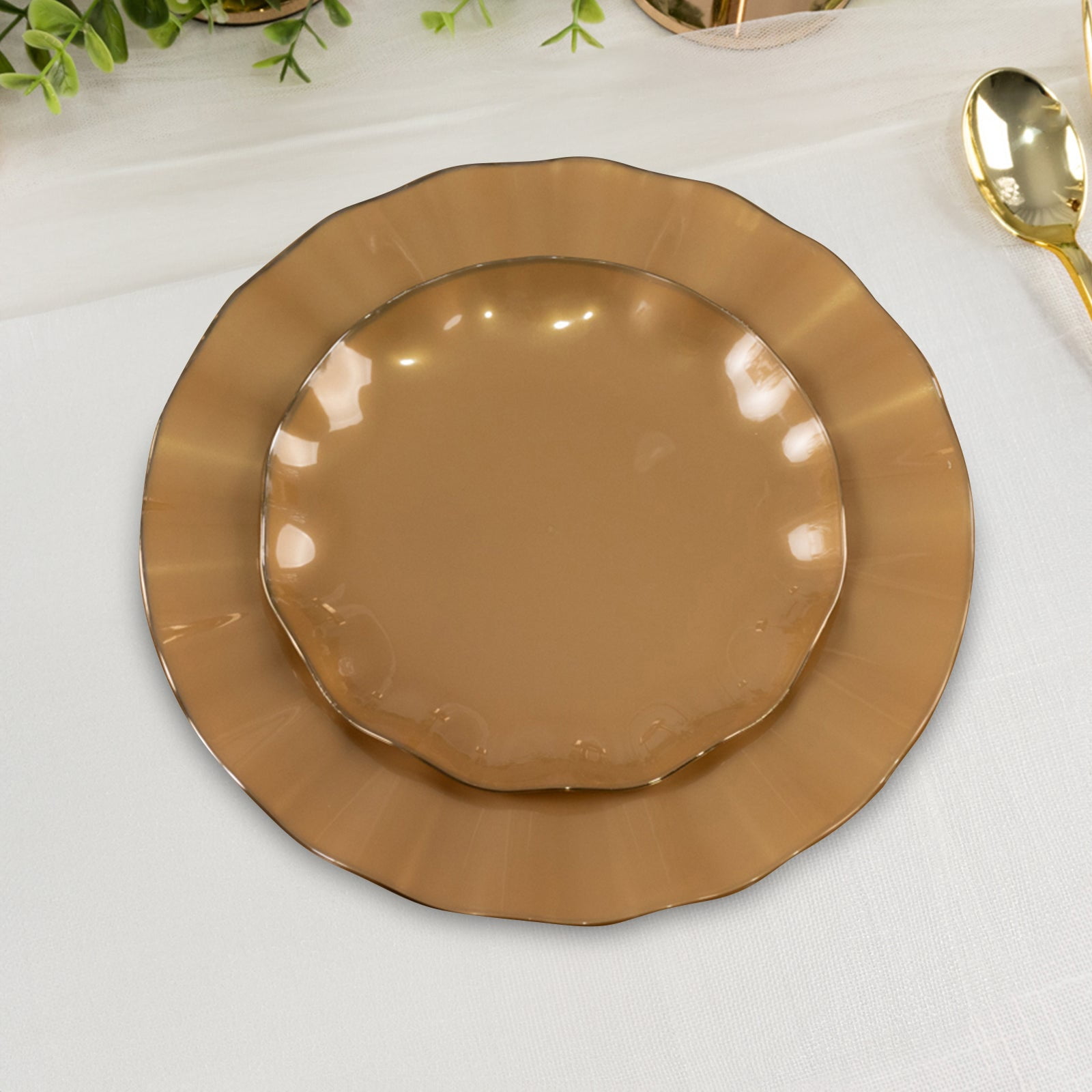 Efavormart 10 Pack | Gold 6" Round Plastic Dessert Salad Plates ...