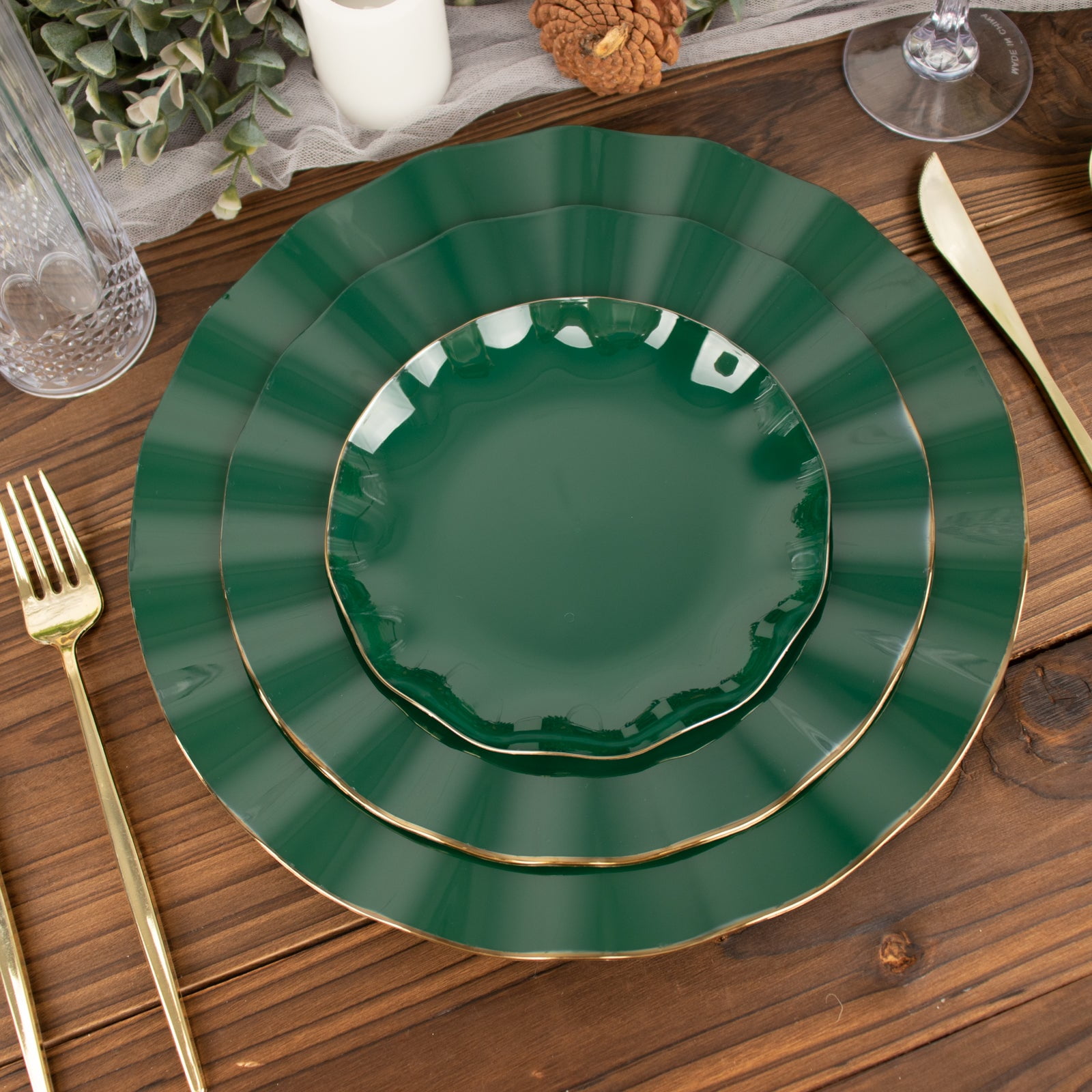 Efavormart 10 Pack | Hunter Emerald Green 6" Round Plastic Dessert ...