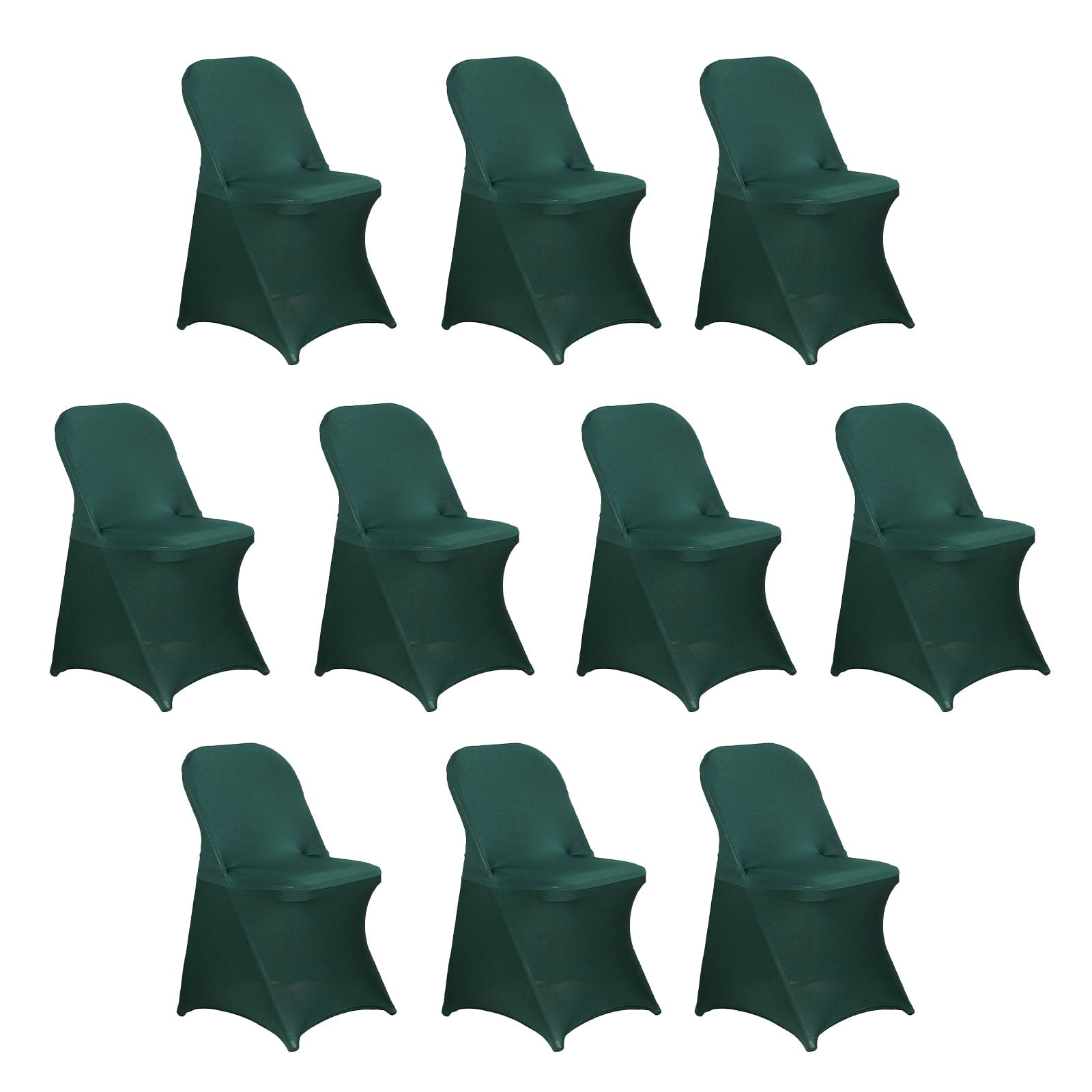 Efavormart 10 Pack Hunter Emerald Green Spandex Folding Slip On Chair ...
