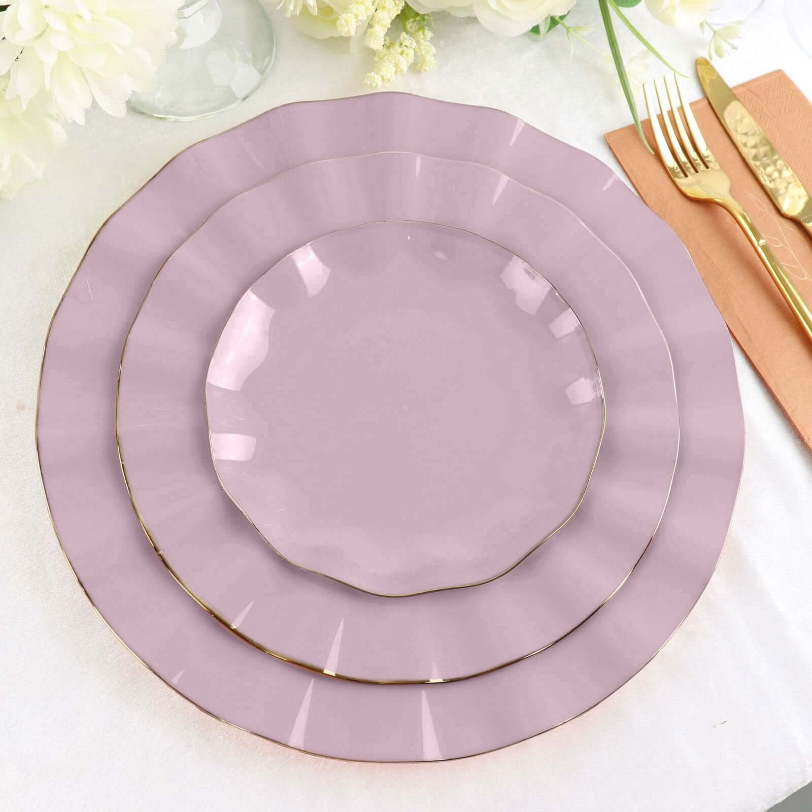 Efavormart 11" Dinner Plates – Set of 10 Plastic Lavender Lilac Round ...