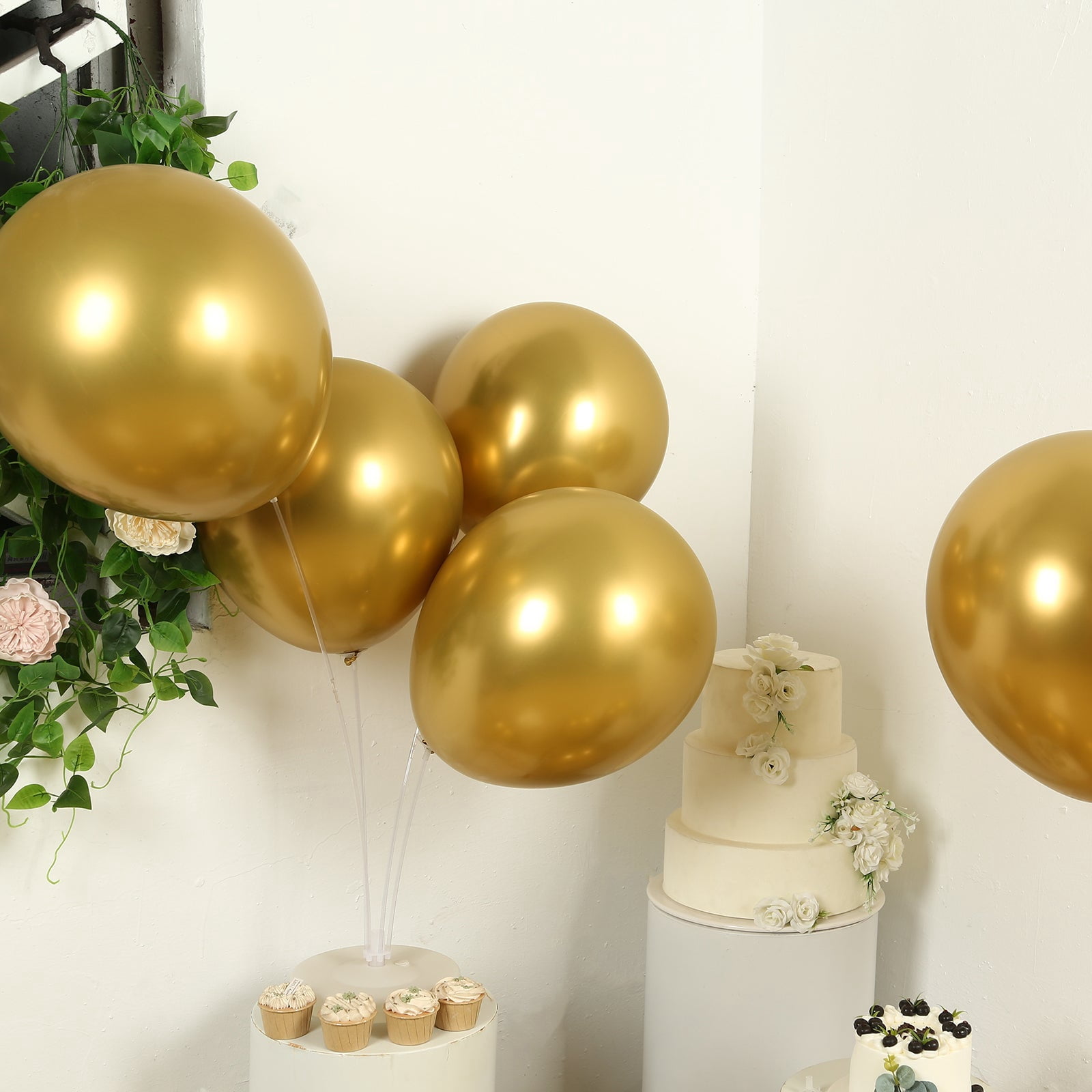 Efavormart 10 Pack Metallic Gold Biodegradable Balloons, Thick Chrome ...