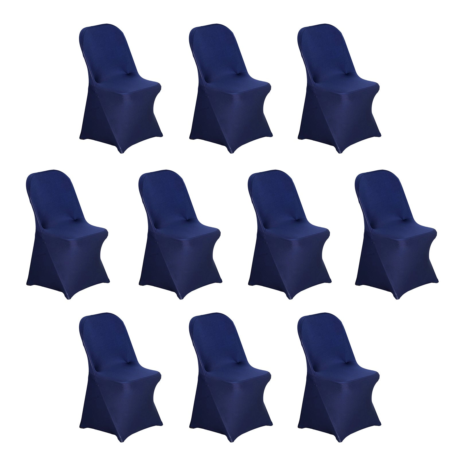 Efavormart 10 Pack Navy Blue Spandex Folding Slip On Chair Covers ...