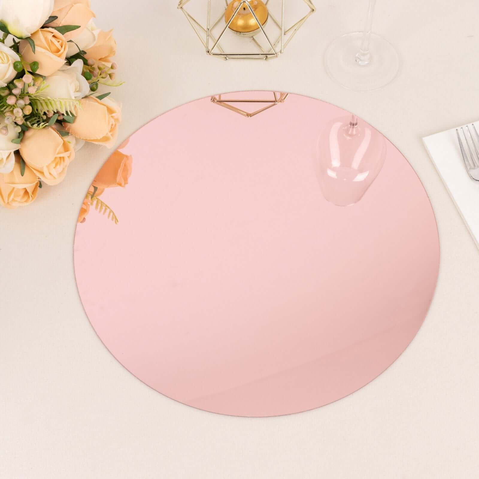 Efavormart 10 Pack Rose Gold Mirror Plastic Charger Plates For Table ...