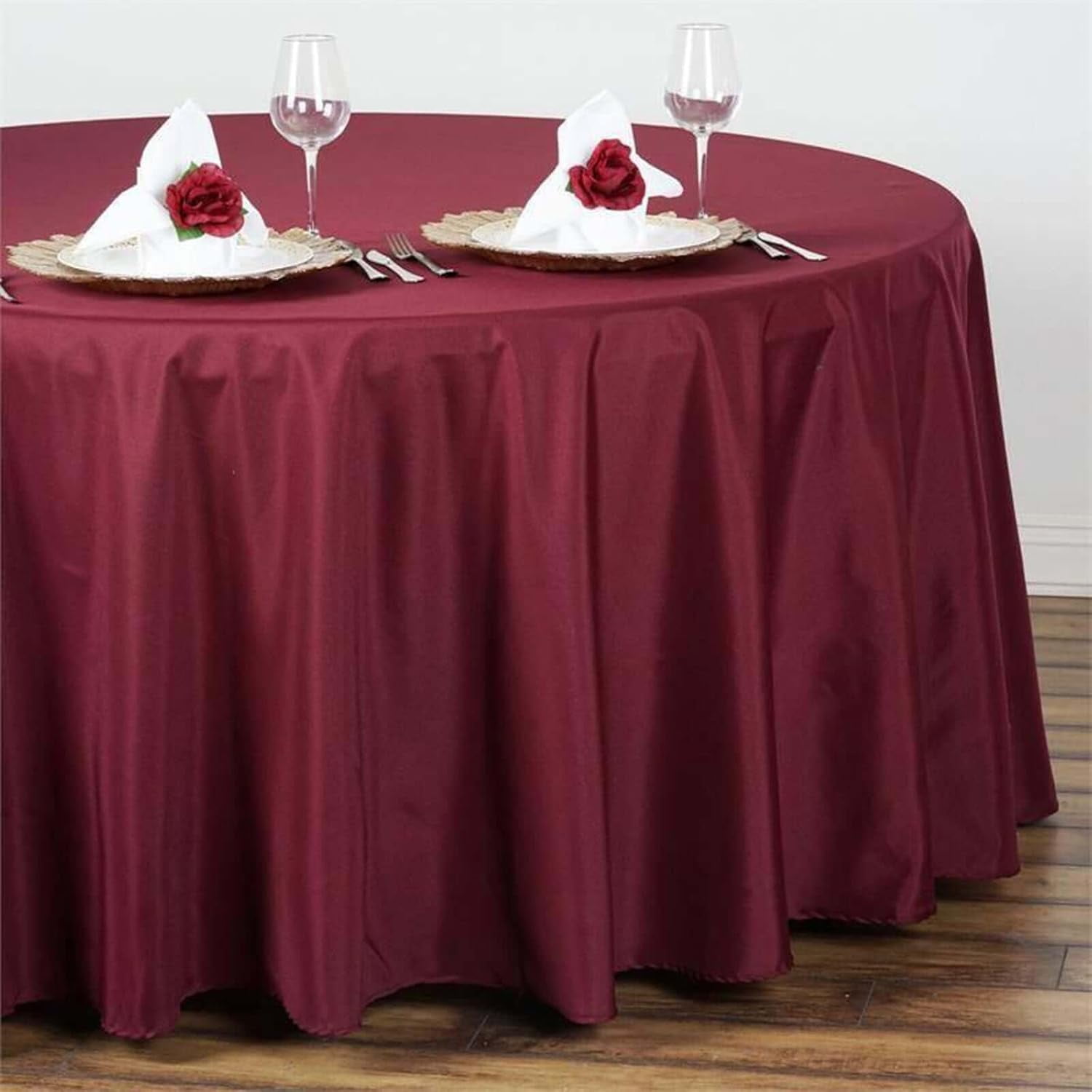 Efavormart 10 Pack Round Tablecloth, 108 Inch Stain & Wrinkle Resistant ...