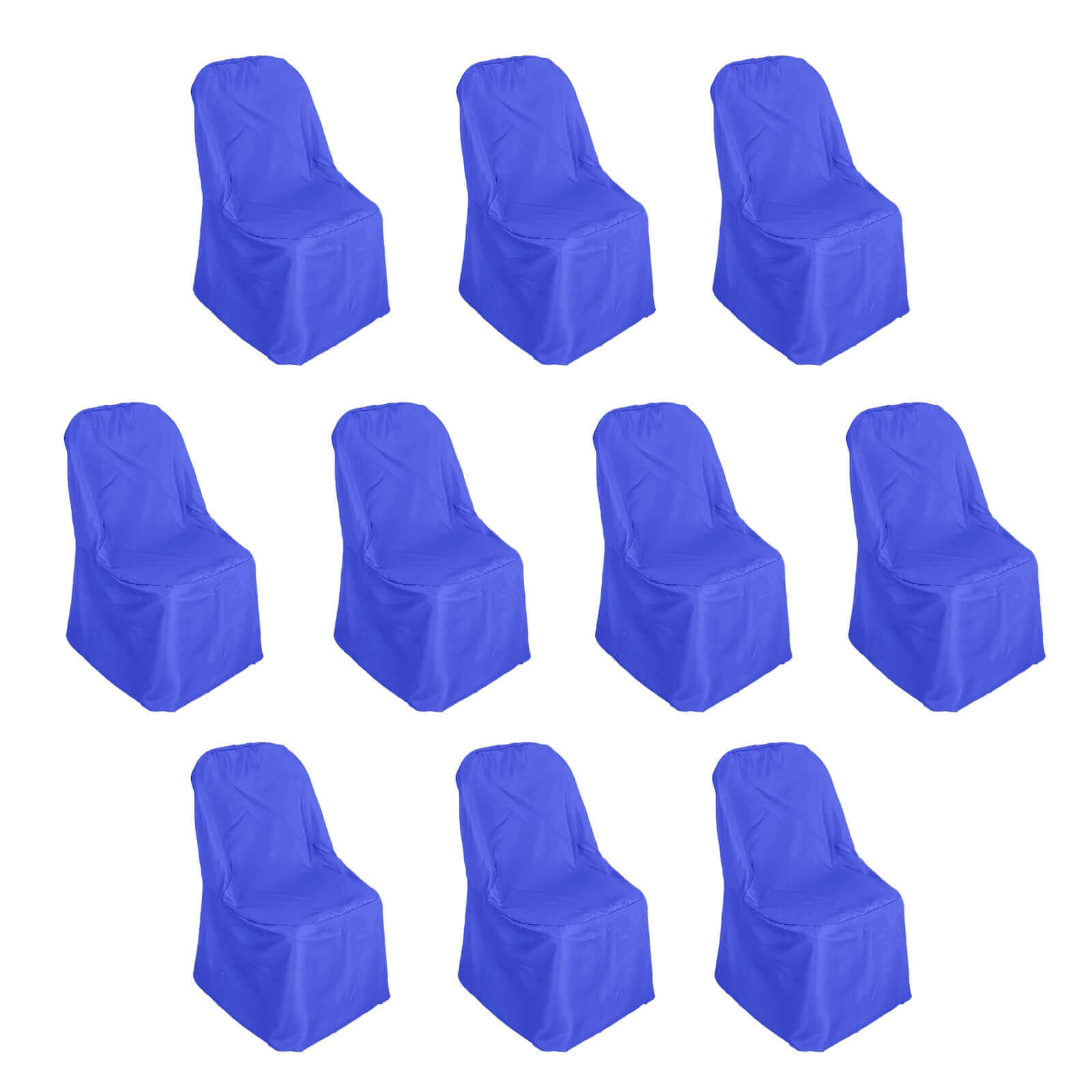 Efavormart 10 Pack Royal Blue Polyester Banquet Chair Covers, Reusable ...