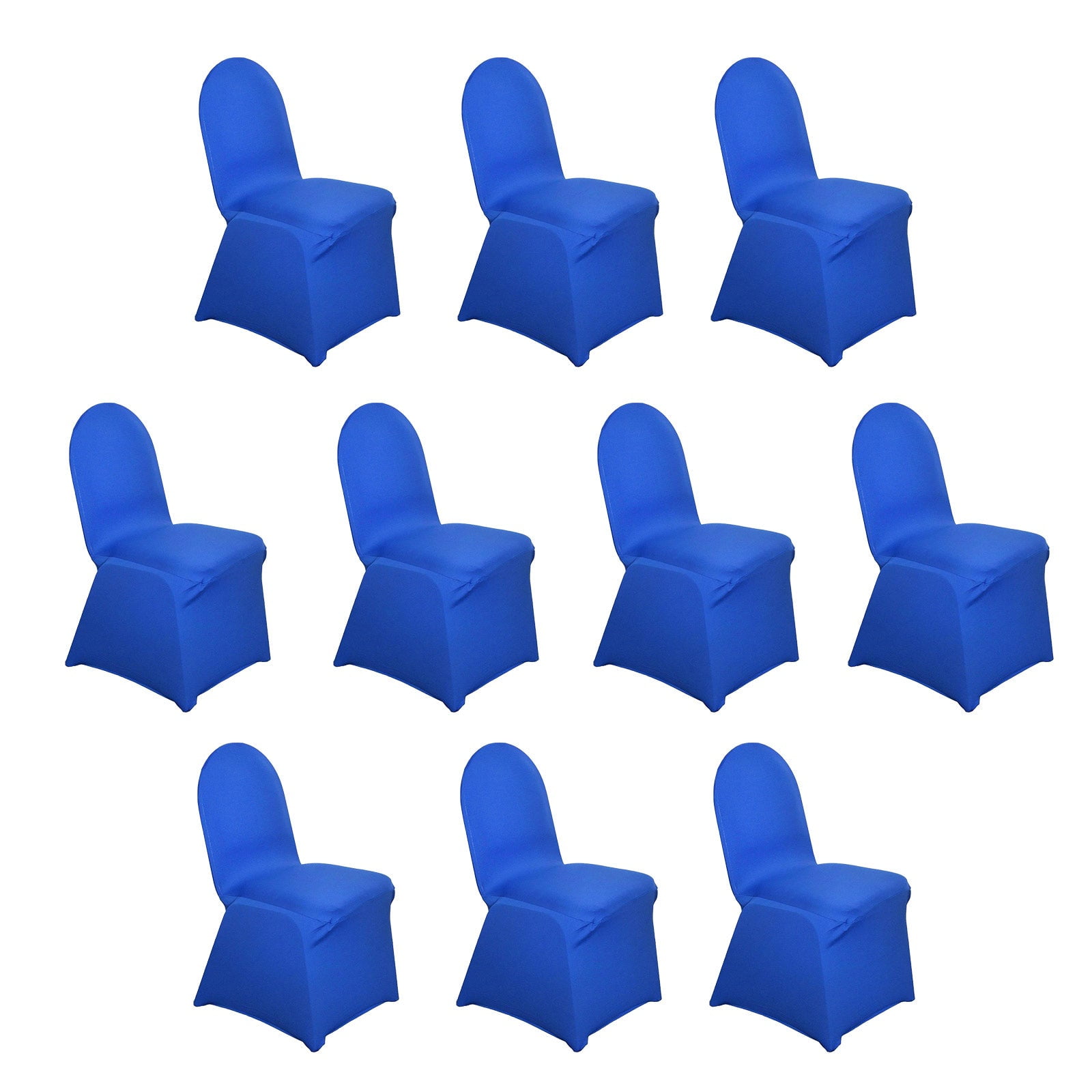 Efavormart Stretch Spandex Royal Blue Chair Covers 10 PCS Universal ...