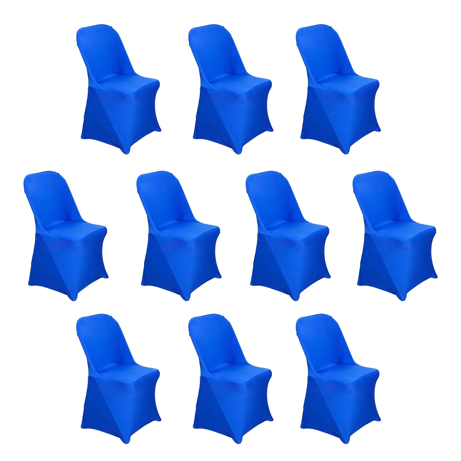 Efavormart 10 Pack Royal Blue Spandex Folding Slip On Chair Covers ...