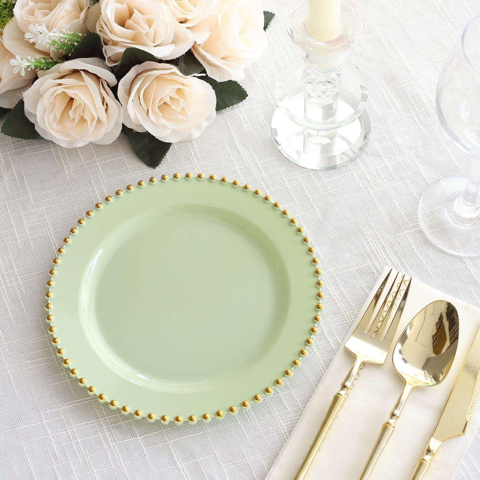 Efavormart 10 Pack Sage Green Plastic Appetizer Dessert Plates with ...