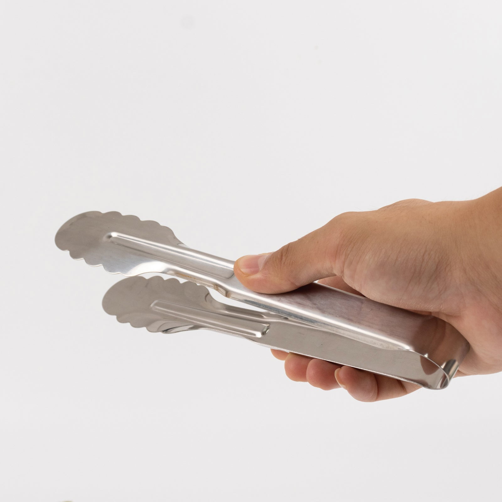 Efavormart 10 Pack Silver Metal Serving Tongs with Scalloped Edge, Non ...