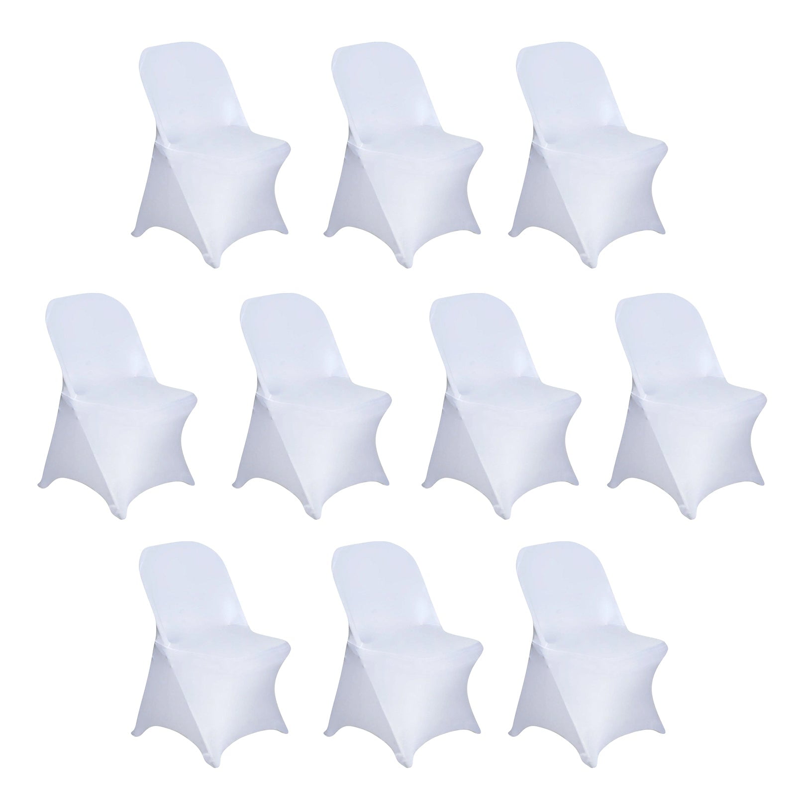 Efavormart 10 Pack White Spandex Folding Slip On Chair Covers, Stretch ...