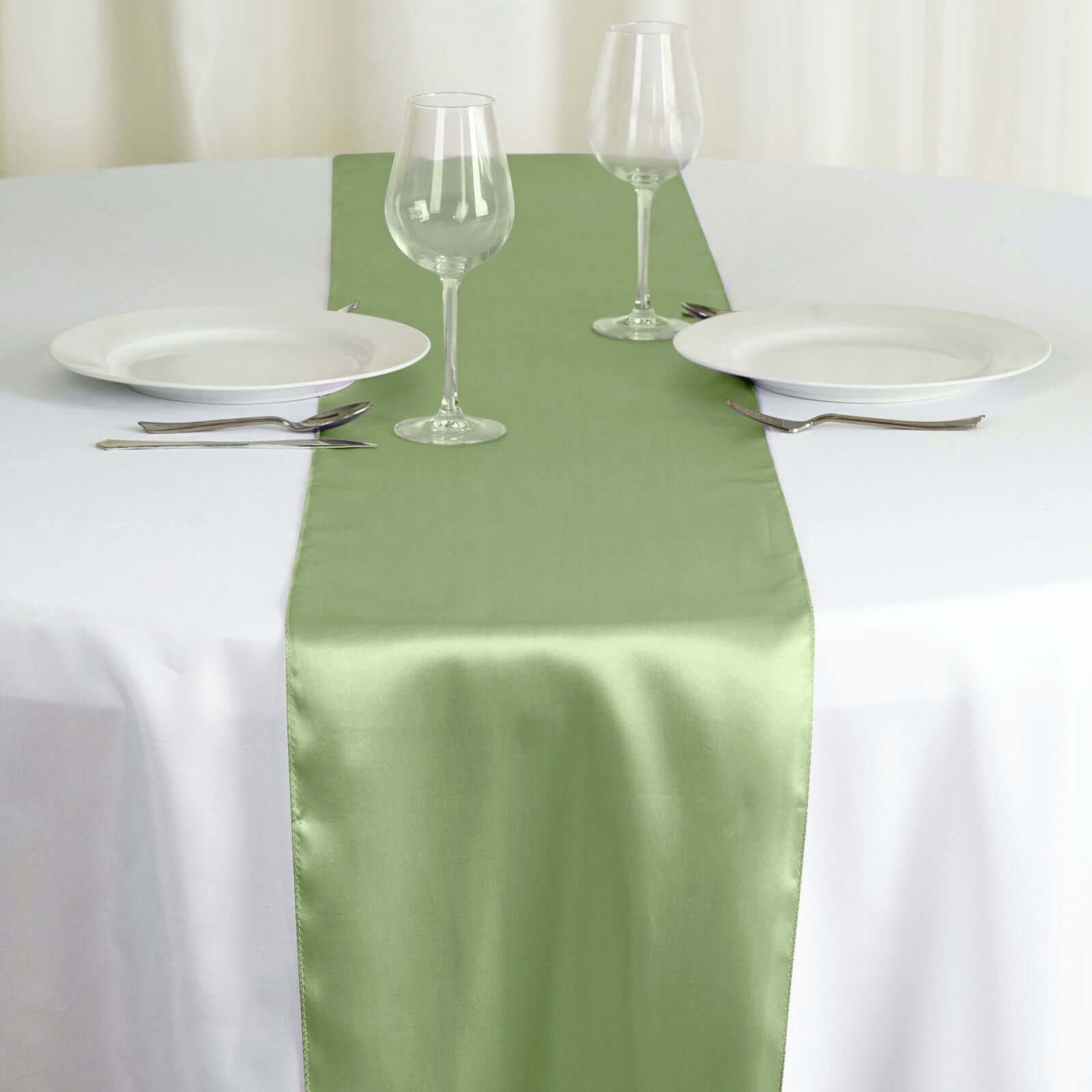 Efavormart 10 PCS 12"x108" Sage Green Satin Table Runner - Walmart.com