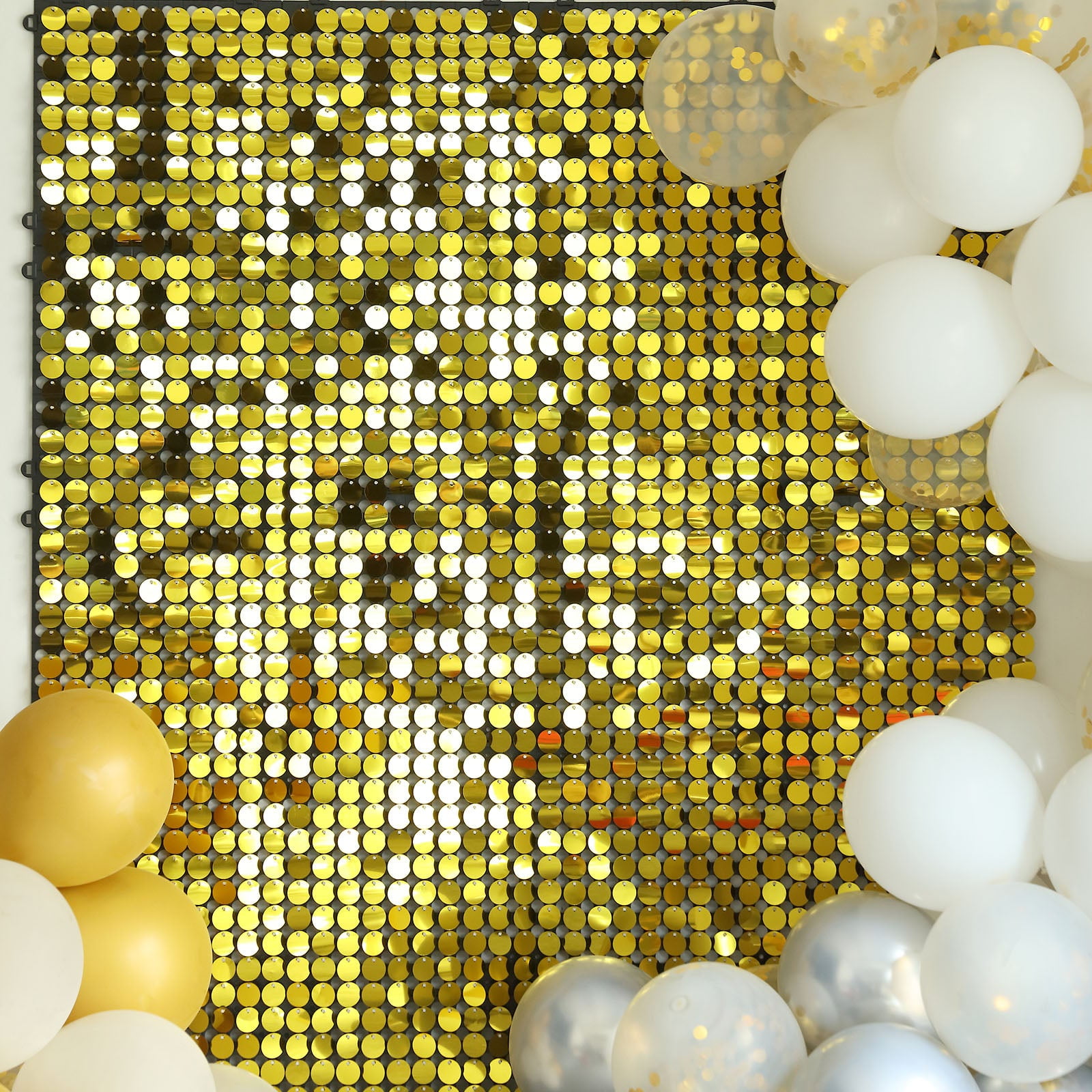 Efavormart 10 Panels | Ritzy Gold Sequin Shimmer Wall Backdrop Panels, Round Sequin Party ...
