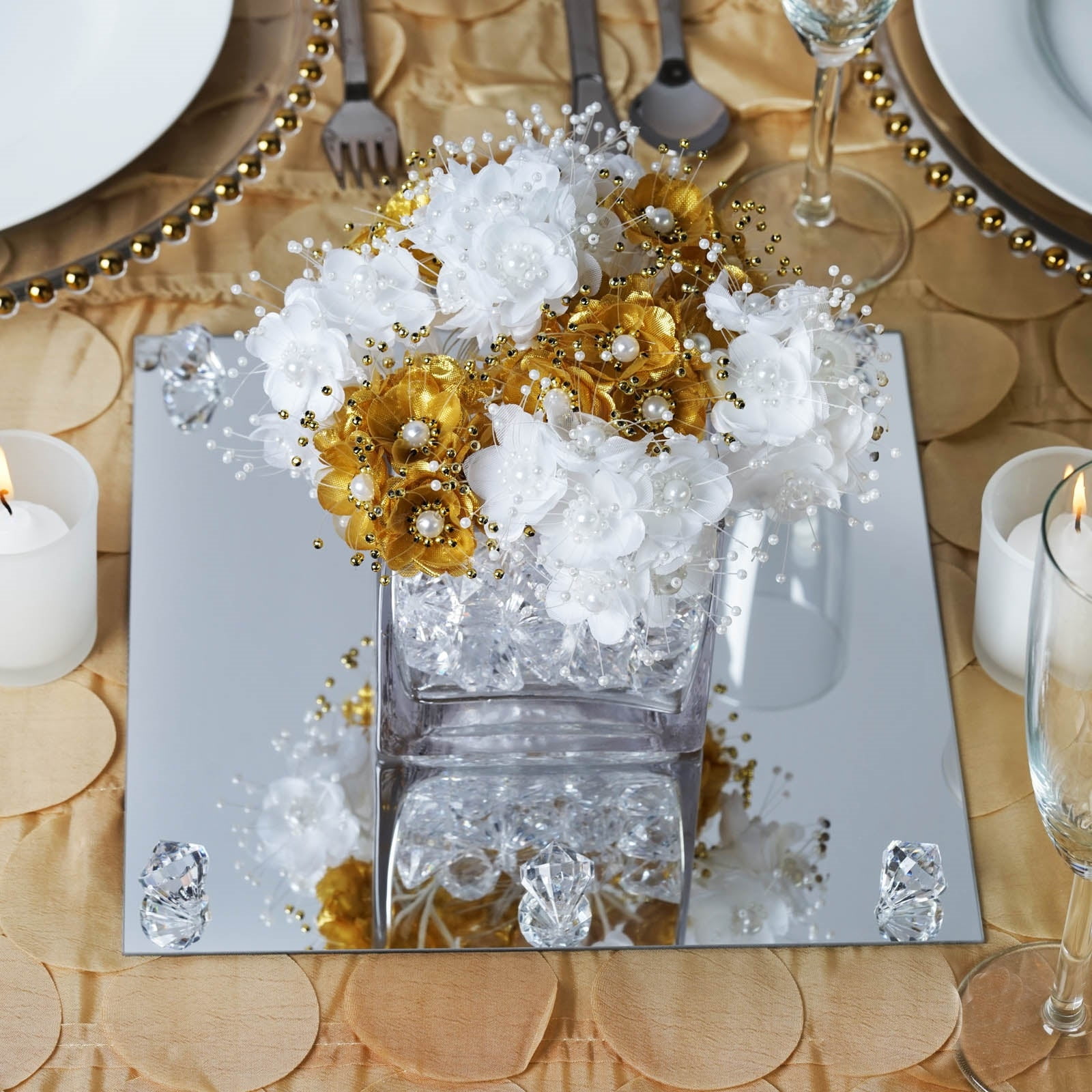 Efavormart 10" Square Glass Mirror Wedding Party Table Decorations ...
